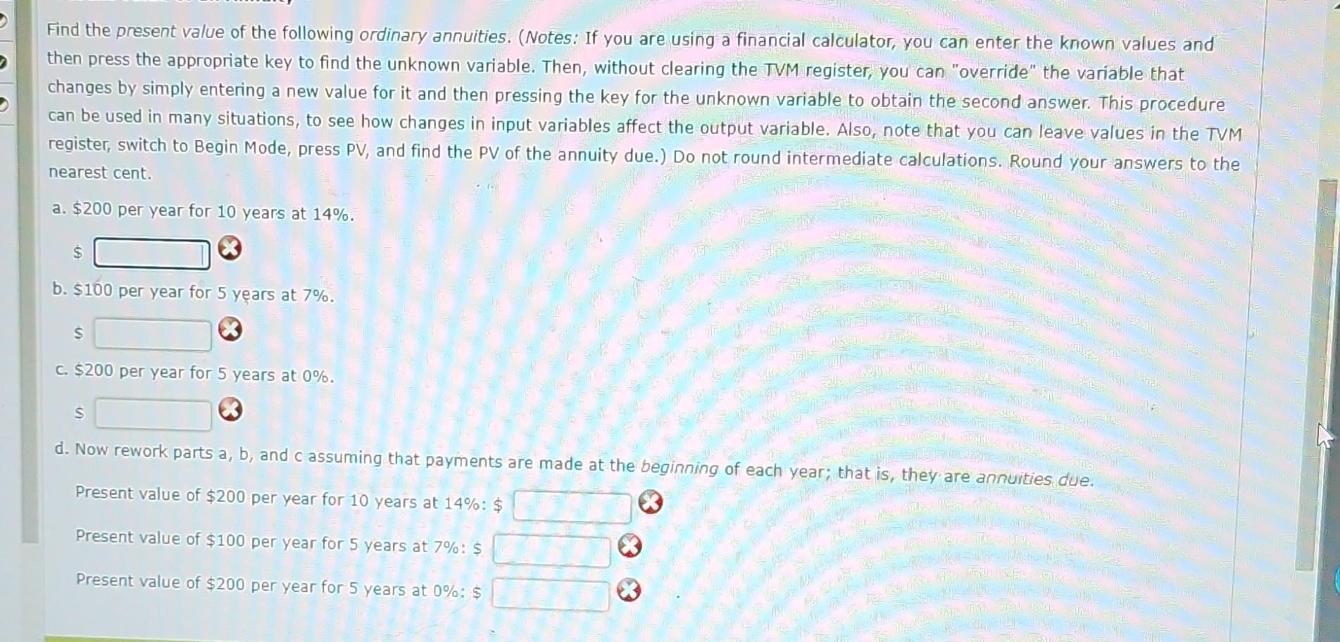 Solved Find the present value of the following ordinary | Chegg.com