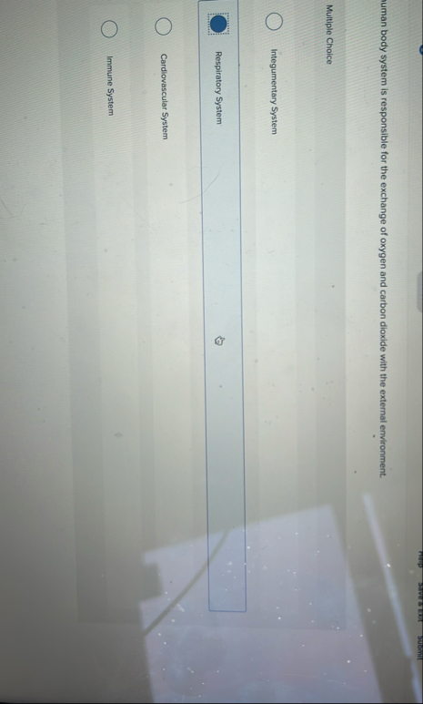 Solved Iuman body system is responsible for the exchange of | Chegg.com