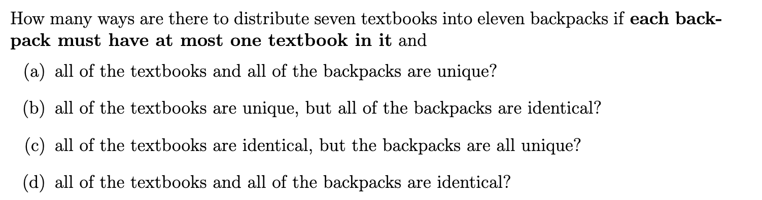 Solved How many ways are there to distribute seven textbooks | Chegg.com