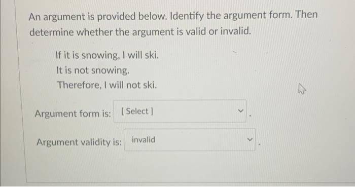 Solved An argument is provided below. Identify the argument | Chegg.com