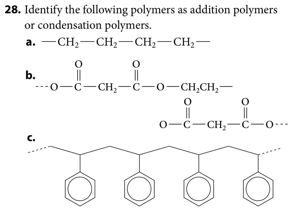 Solved Identify The Following Polymers As Addition
