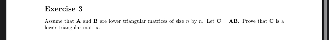 Solved Exercise 3Assume that A and B ﻿are lower triangular | Chegg.com