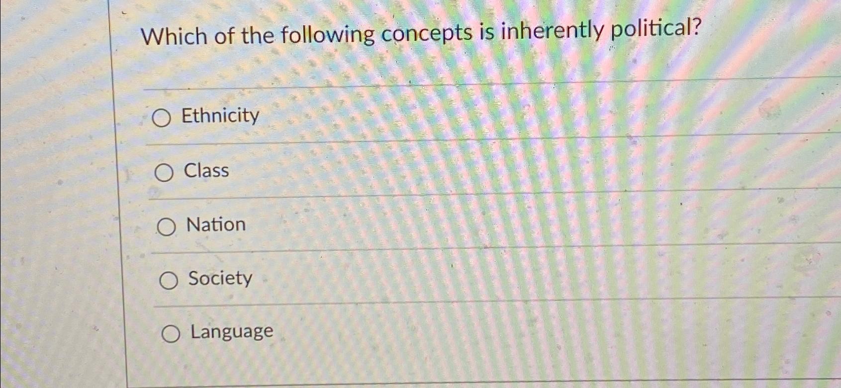 Solved Which of the following concepts is inherently | Chegg.com