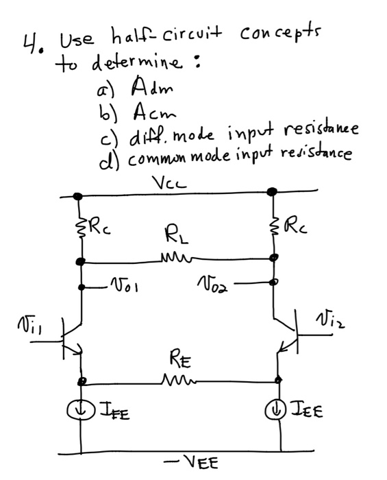 Solved 4. Use half-circuit concepts to determine: a) Adm b) | Chegg.com
