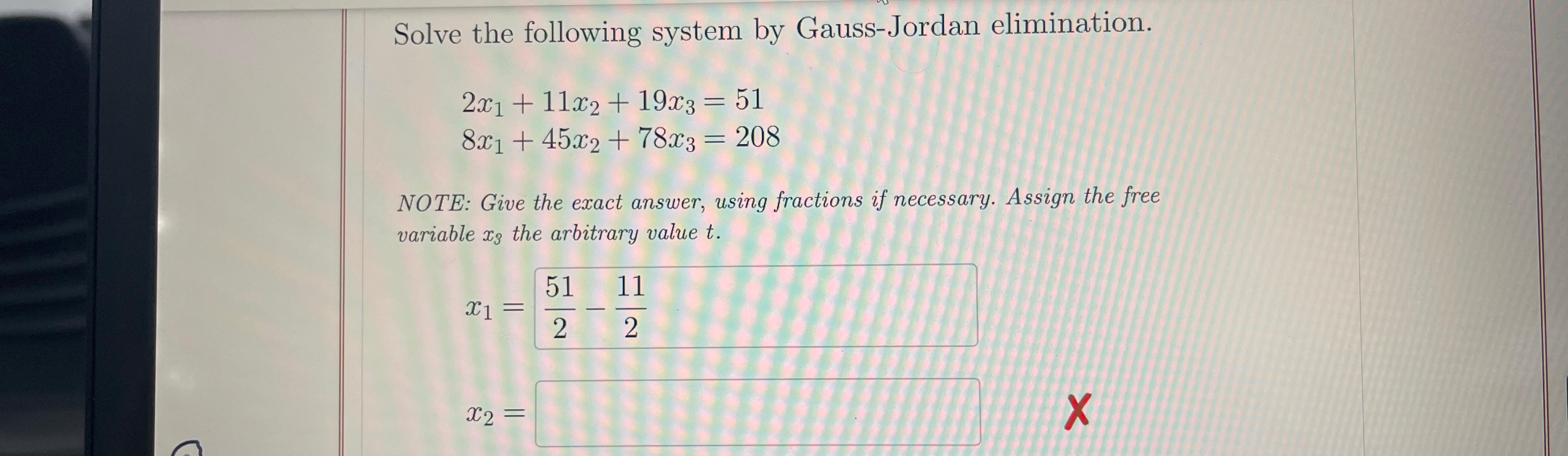 Solved Solve the following system by Gauss-Jordan | Chegg.com