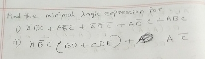 Solved find the minimal logic expression forfind the minimal | Chegg.com