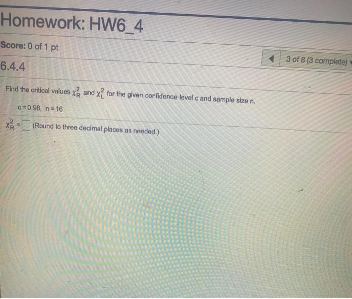 Solved Homework: HW6_4 Score: 0 of 1 pt 3 of 8 (3 complete) | Chegg.com