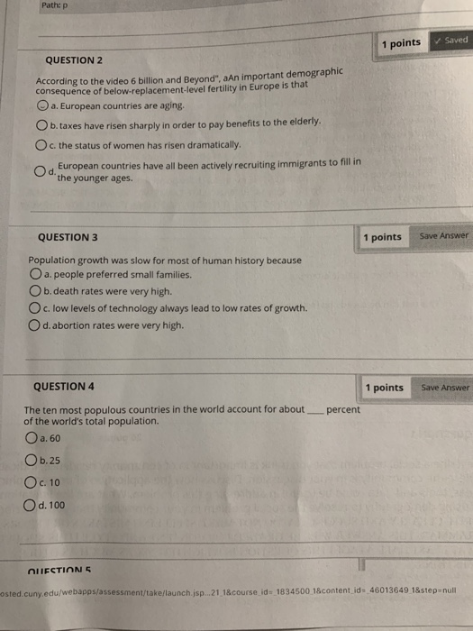 Solved Path:p 1 points Saved QUESTION 2 According to the | Chegg.com