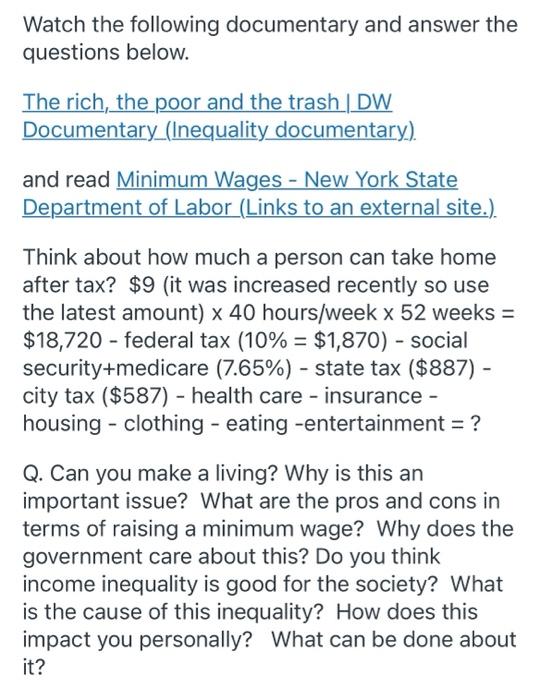 [Solved]: Watch the following documentary and answer the qu