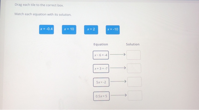 Solved Drag each tile to the correct box. Match each | Chegg.com