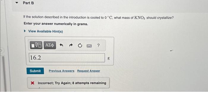 Solved A solid mixture consists of 30.6 g of KNO3 (potassium | Chegg.com