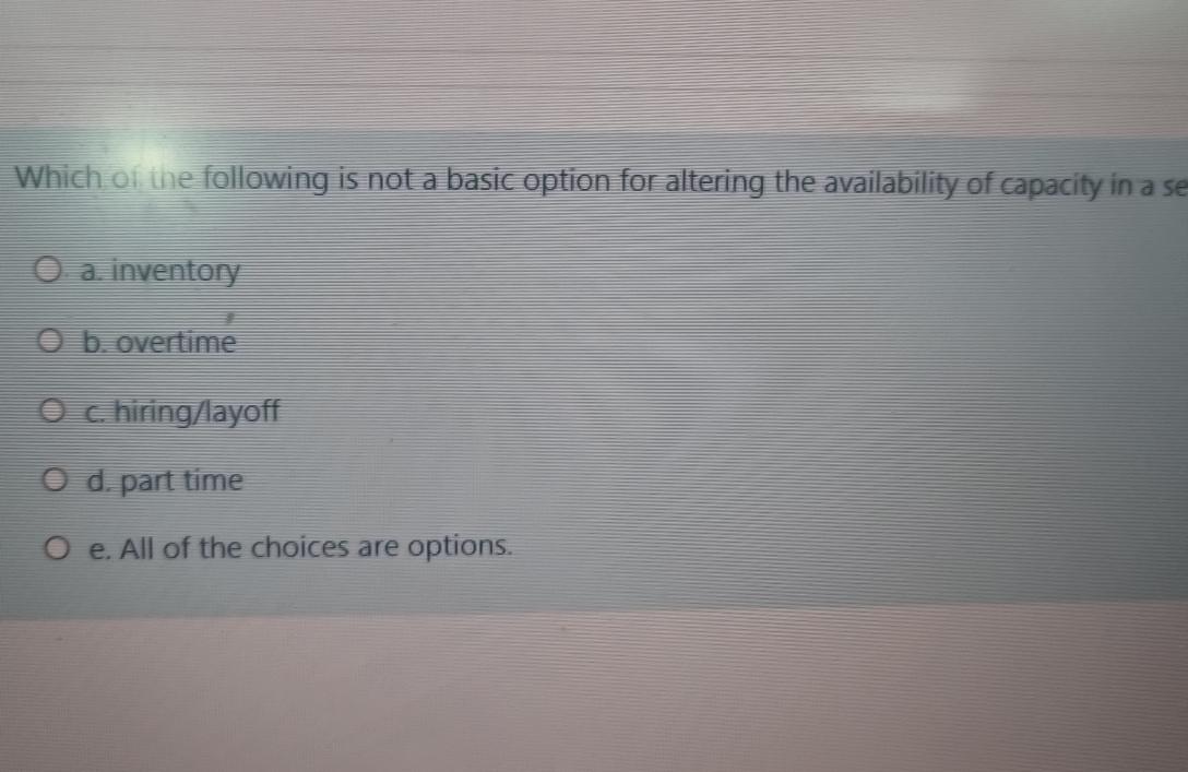 Solved Which of the following is not a basic option for | Chegg.com