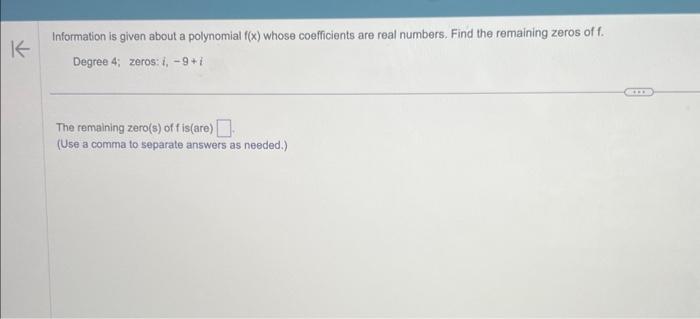 Solved Information is given about a polynomial f(x) whose | Chegg.com