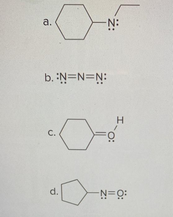 Solved assign formal charges to each N and O atom in the | Chegg.com
