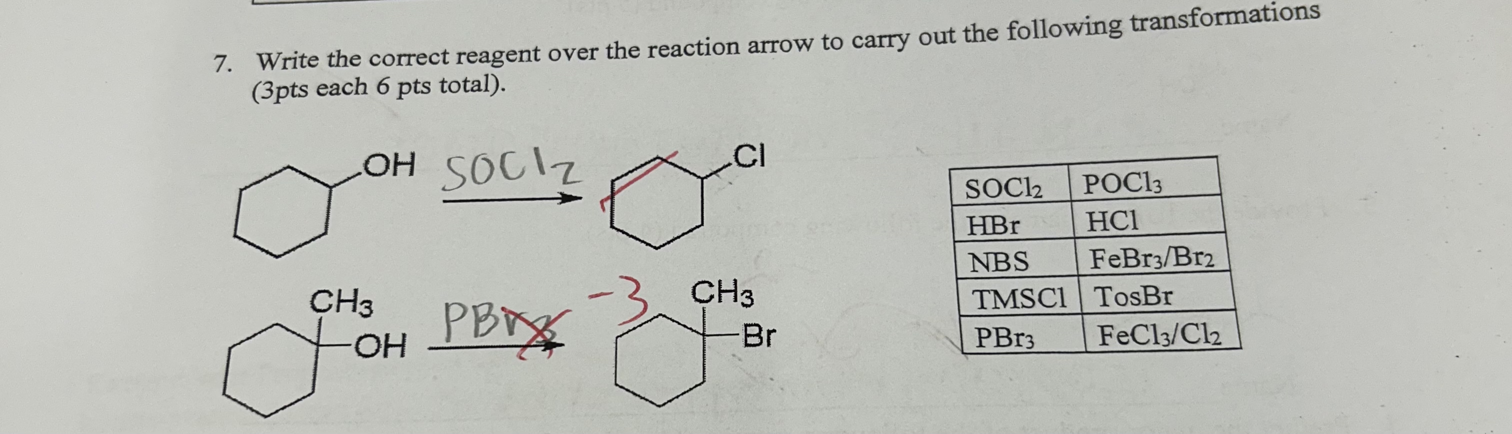Solved Write the correct reagent over the reaction arrow to | Chegg.com