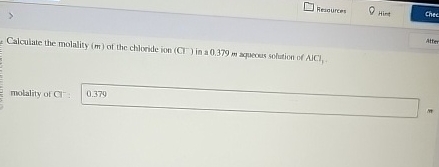Solved Calculate the molality (m) ﻿of the chloride ion | Chegg.com