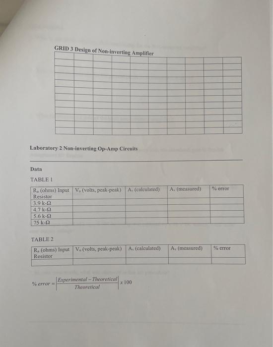Solved Non-inverting Op-Amp Circuits Required Reading: Text, | Chegg.com
