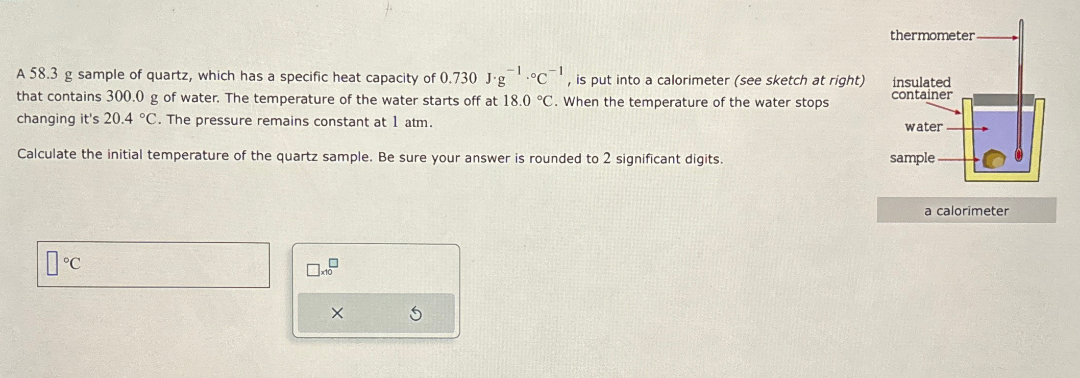 Solved A 58.3g ﻿sample of quartz, which has a specific heat | Chegg.com
