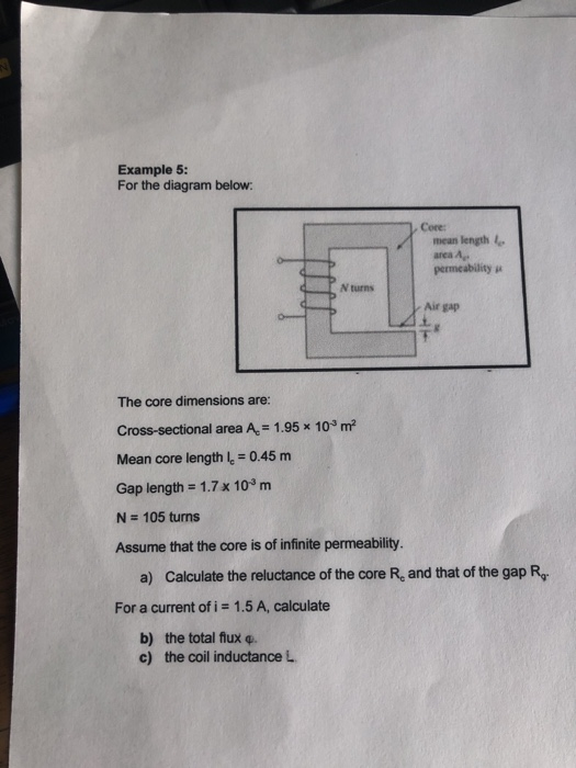 Solved Example 5: For the diagram below: Core: mean length | Chegg.com