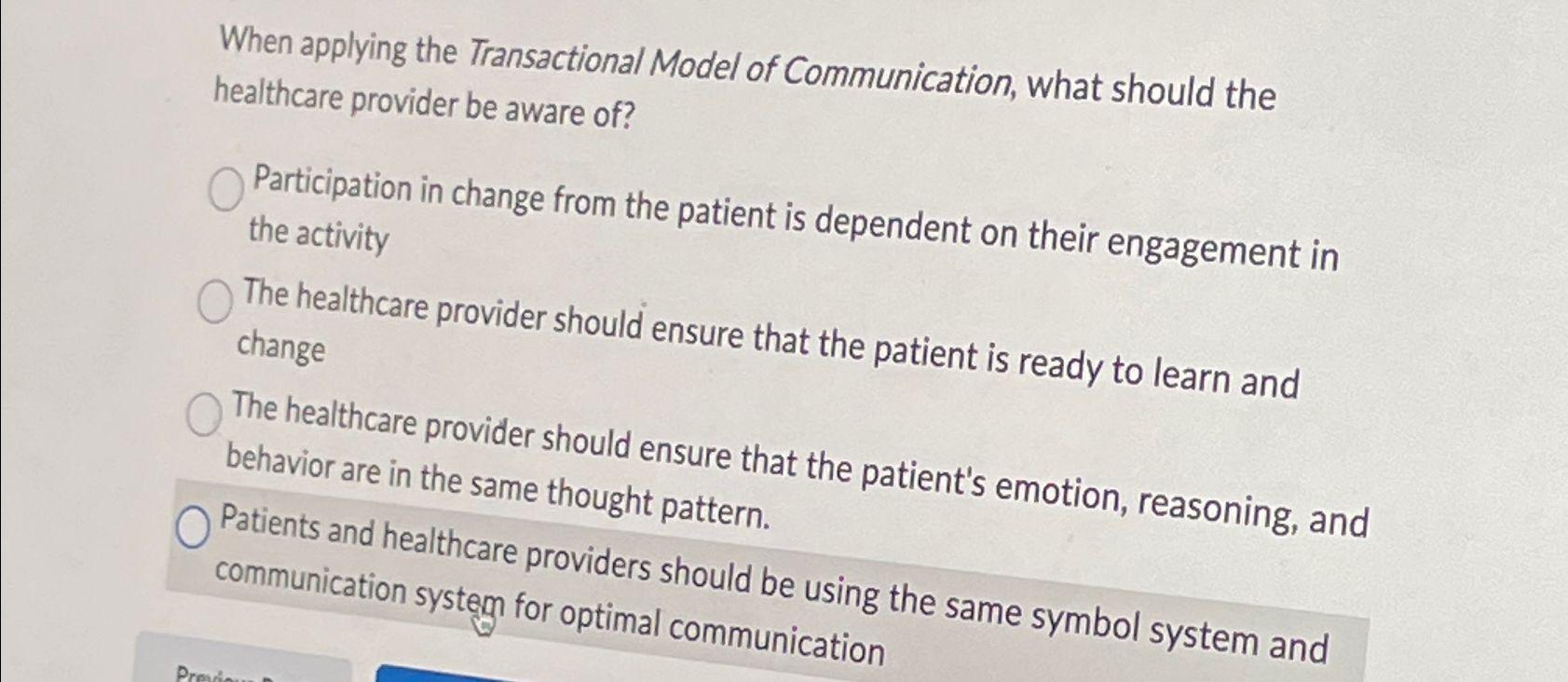 Solved When applying the Transactional Model of | Chegg.com