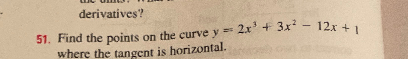 Solved derivatives?51. ﻿Find the points on the curve | Chegg.com