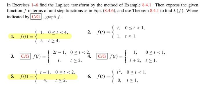 Solved In Exercises 1-6 find the Laplace transform by the | Chegg.com