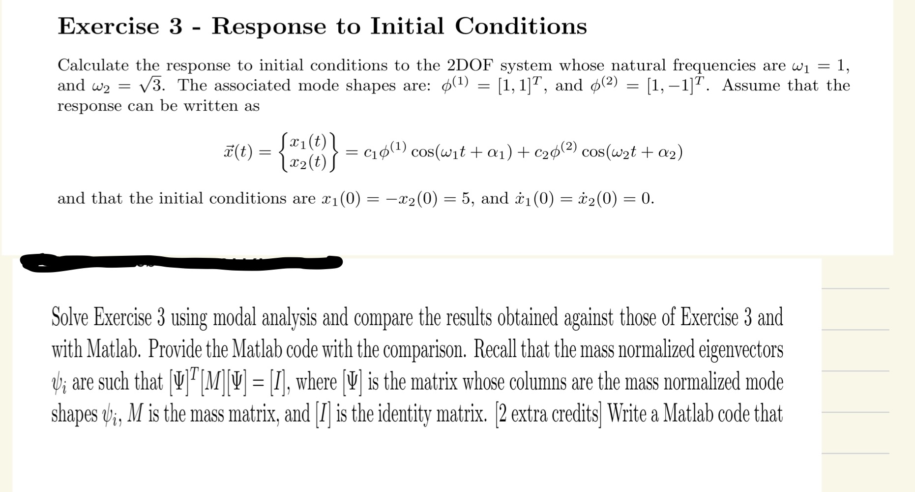 Exercise 3 - ﻿Response to Initial ConditionsCalculate | Chegg.com