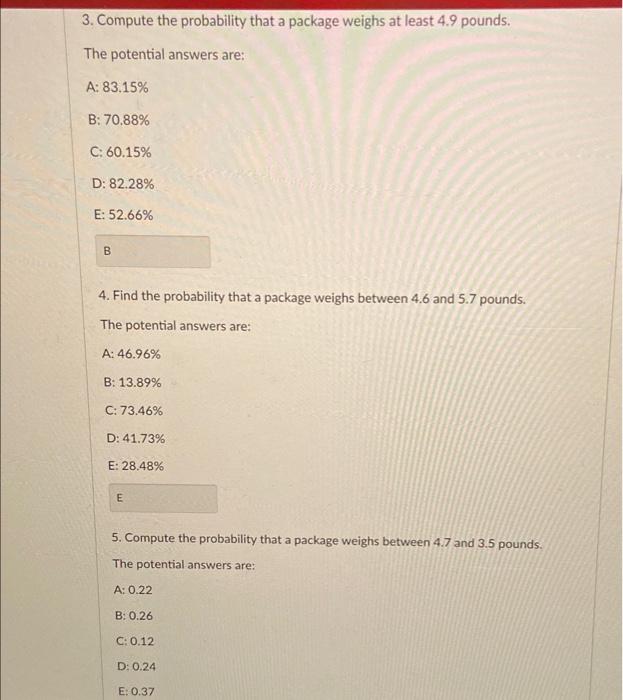 Solved Packages in a package delivery service are divided | Chegg.com