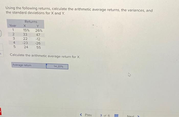 Solved Using The Following Returns Calculate The Arithmetic 7981