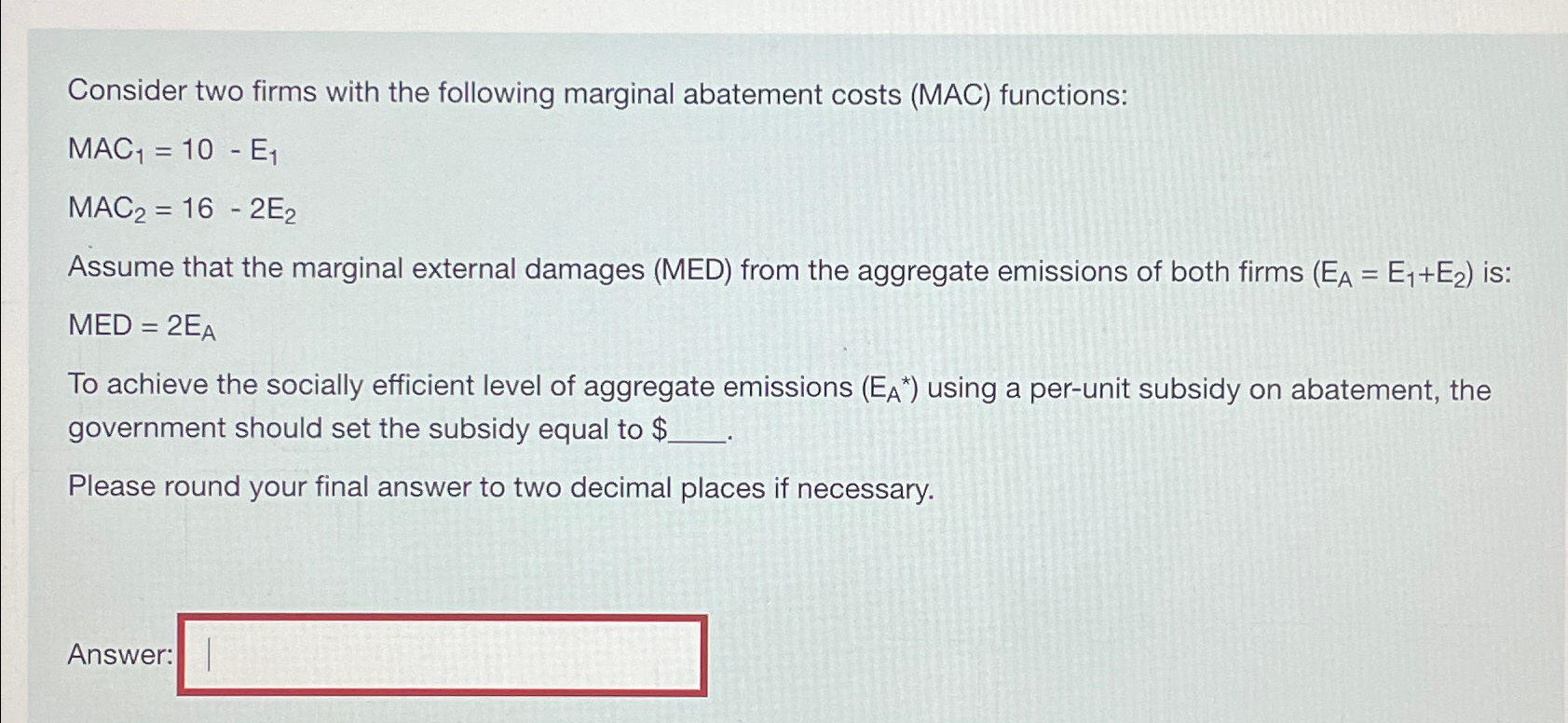 Solved Consider two firms with the following marginal | Chegg.com