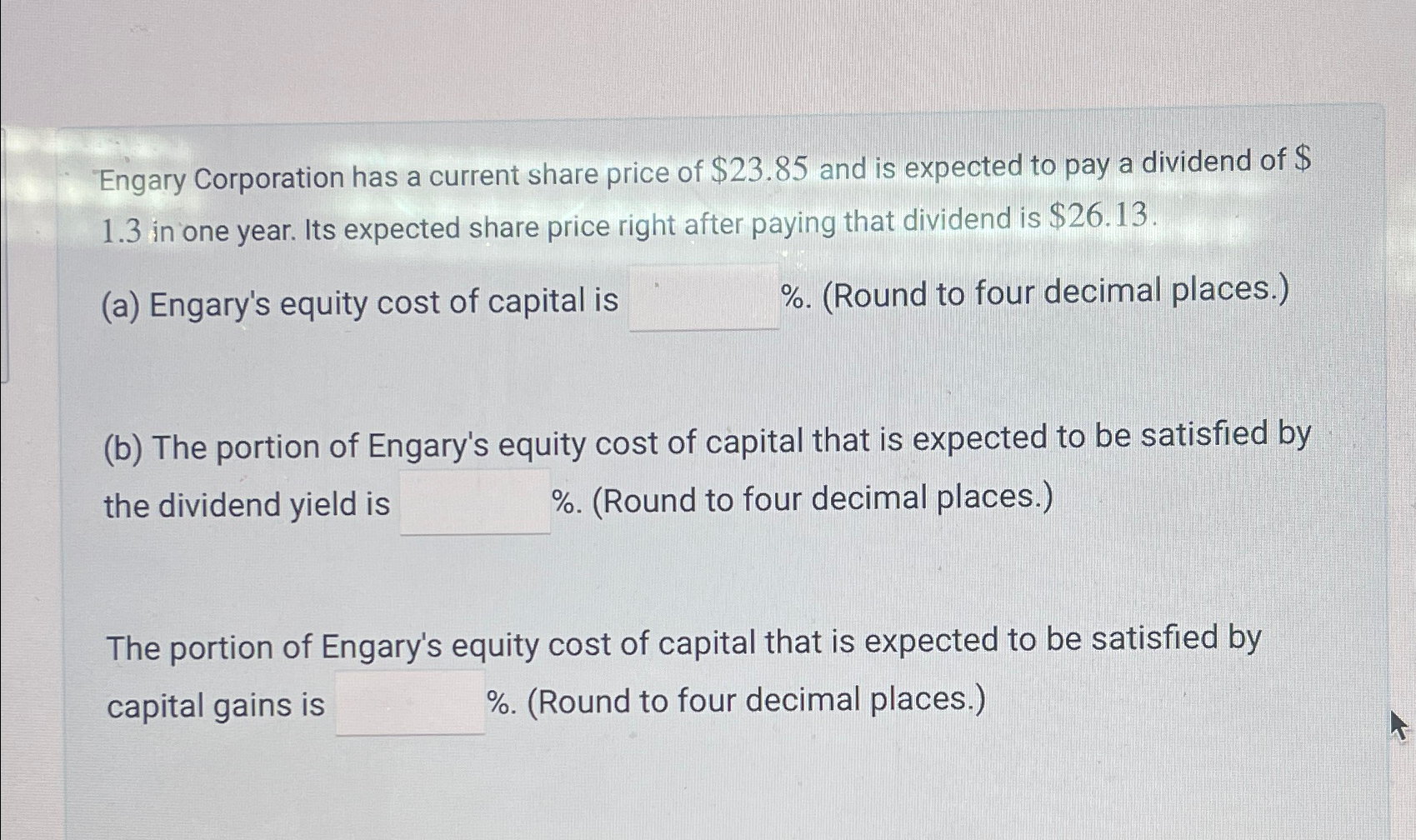 Solved Engary Corporation has a current share price of | Chegg.com