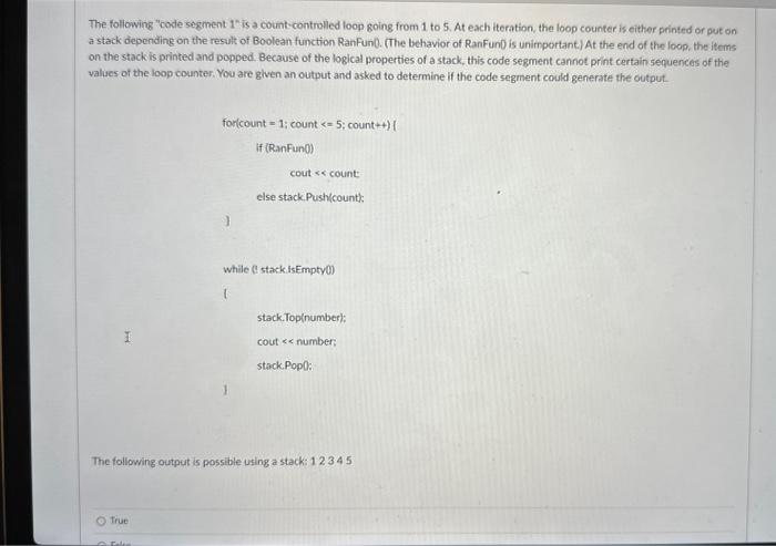 Solved The following "code segment 1n is a count-controlled | Chegg.com
