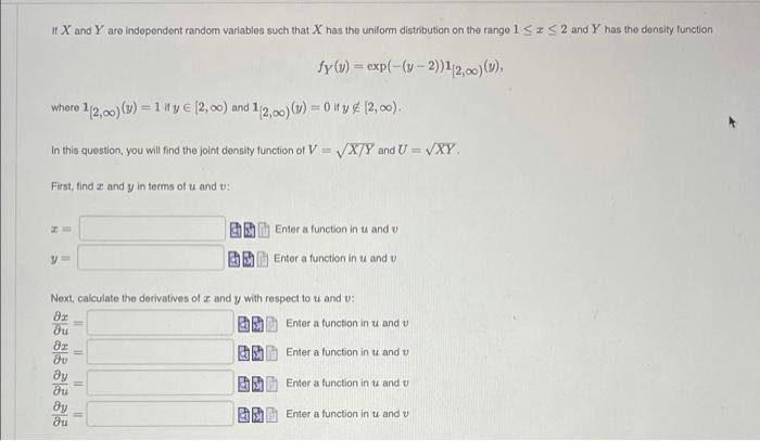 Solved It X and Y are independent random variables such that | Chegg.com