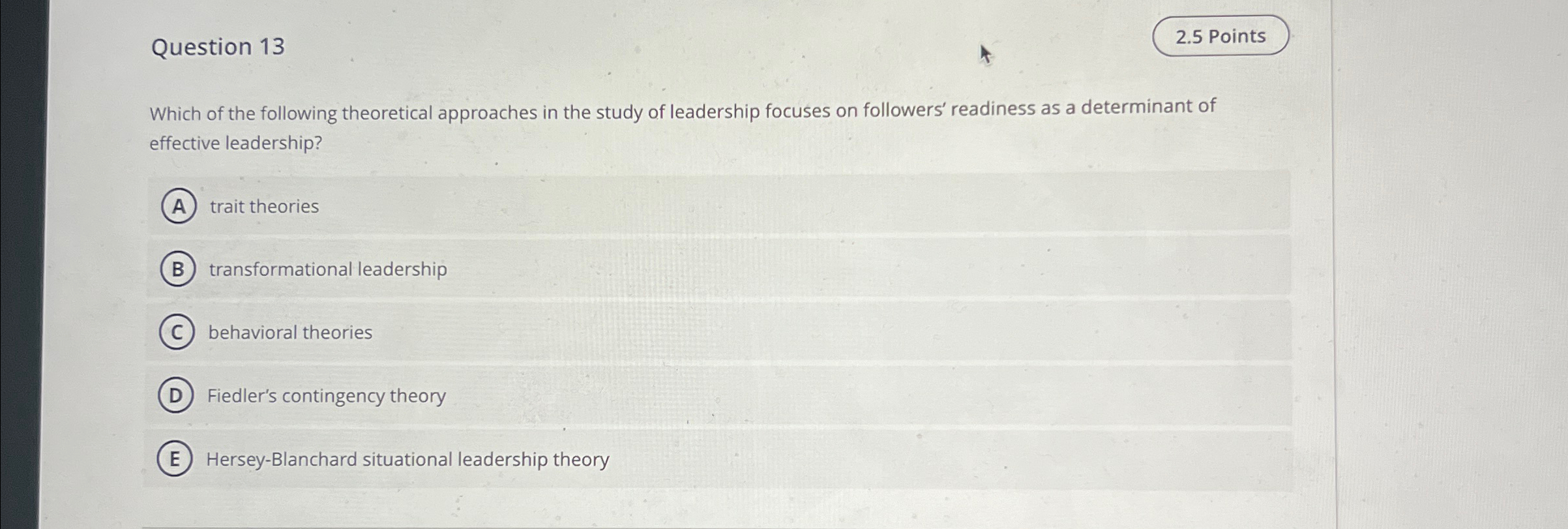 Solved Question 132.5 ﻿PointsWhich of the following | Chegg.com