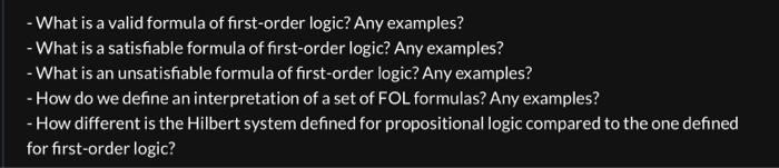 Solved - What is a valid formula of first-order logic? Any | Chegg.com