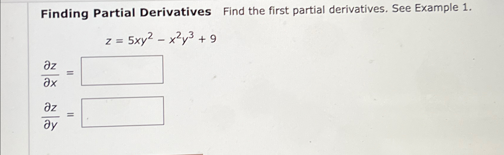 Solved Finding Partial Derivatives Find the first partial | Chegg.com