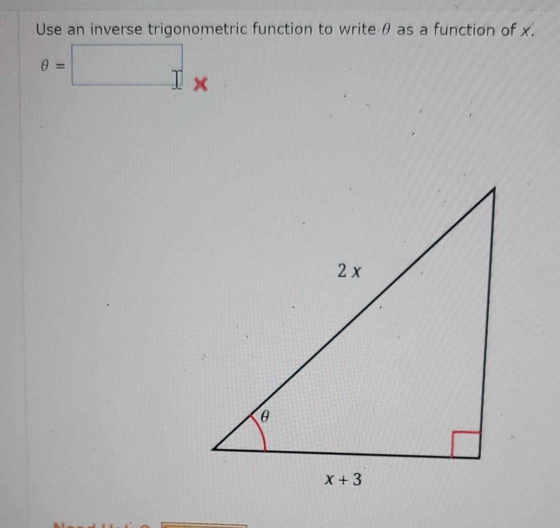 Solved Use an inverse trigonometric function to write. θ as | Chegg.com