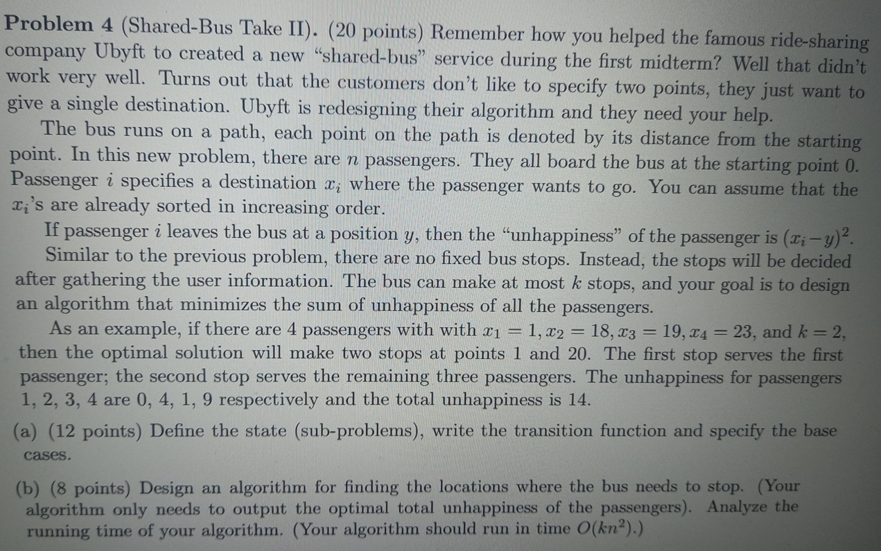 Solved Problem 4 (Shared-Bus Take II). (20 ﻿points) | Chegg.com