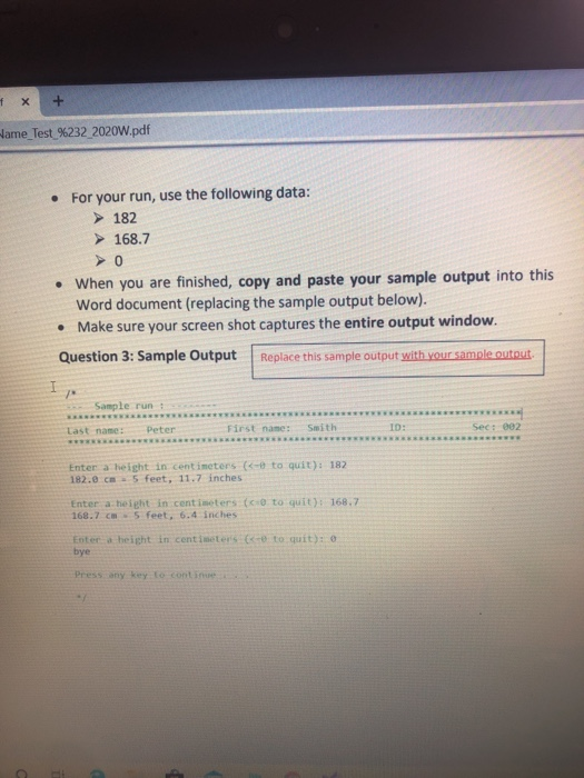 Solved + x + Jame_Test %232 2020W.pdf 3. Write a program | Chegg.com