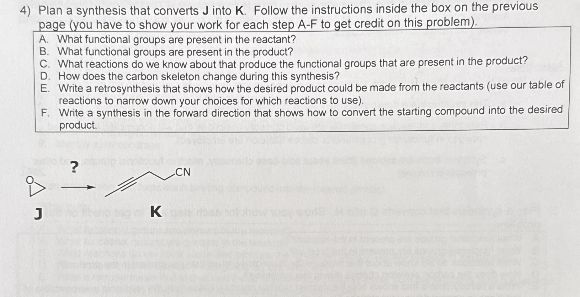 Solved Plan a synthesis that converts J ﻿into K . ﻿Follow | Chegg.com