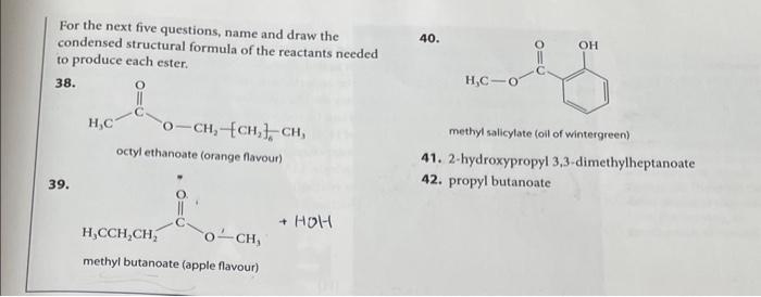 Solved For the next five questions, name and draw the | Chegg.com