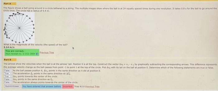 Solved Hirde-once. The cirde has a radius of 0.4 m. What is | Chegg.com