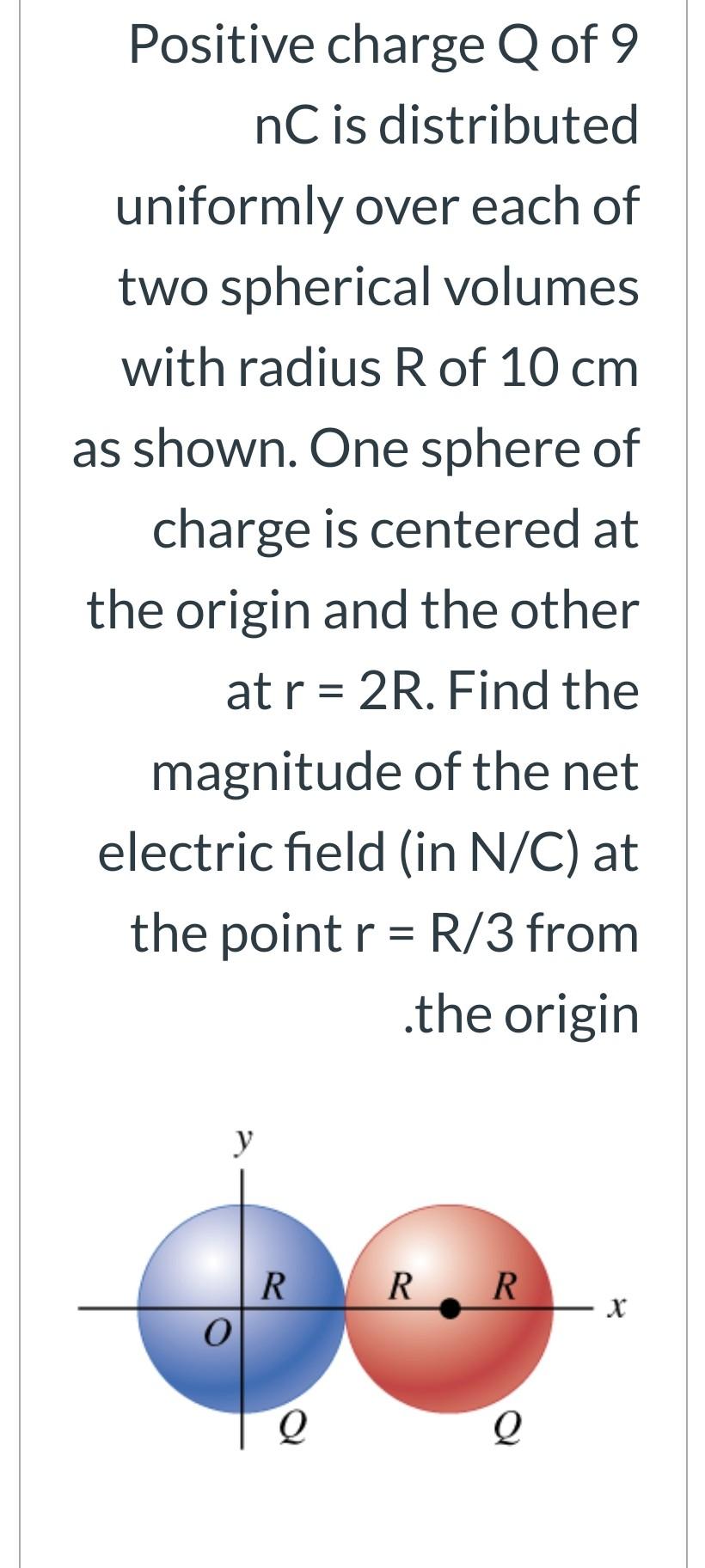 Solved Positive charge Q of 9 nC is distributed uniformly | Chegg.com