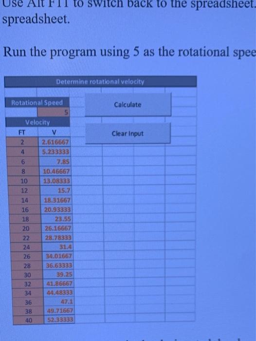 Solved Using Microsoft Excel With Vba Loops Create This Code
