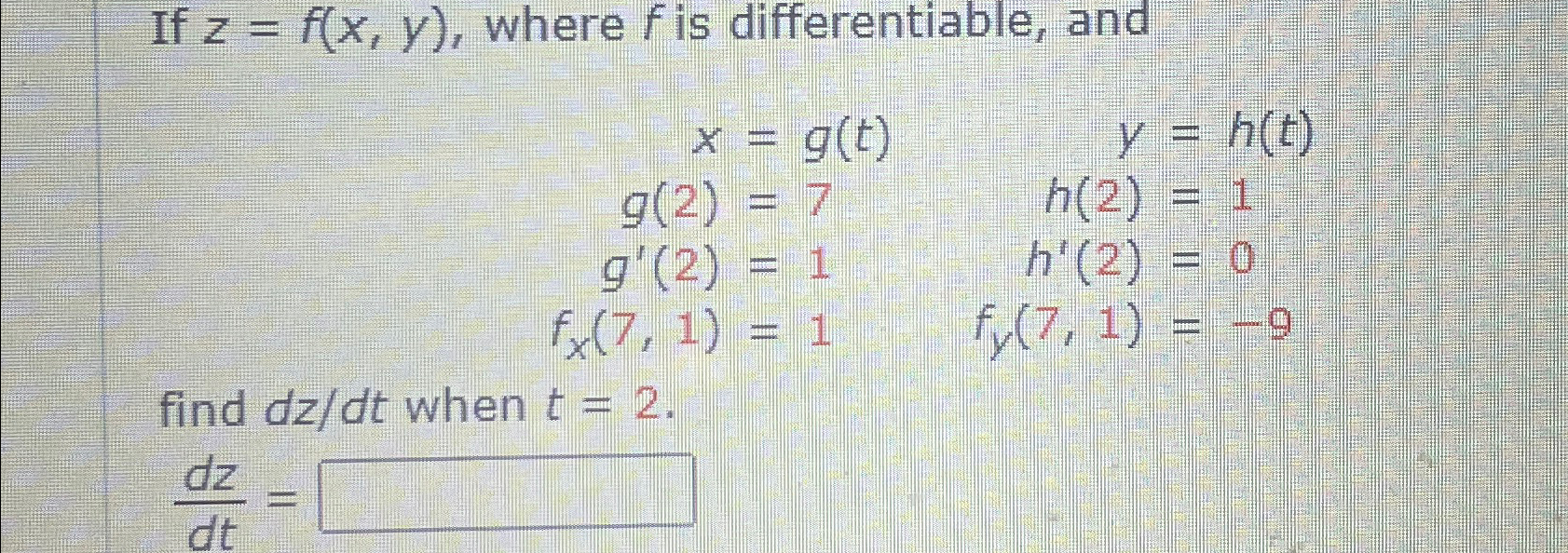 Solved If z=f(x,y), ﻿where f ﻿is differentiable, | Chegg.com