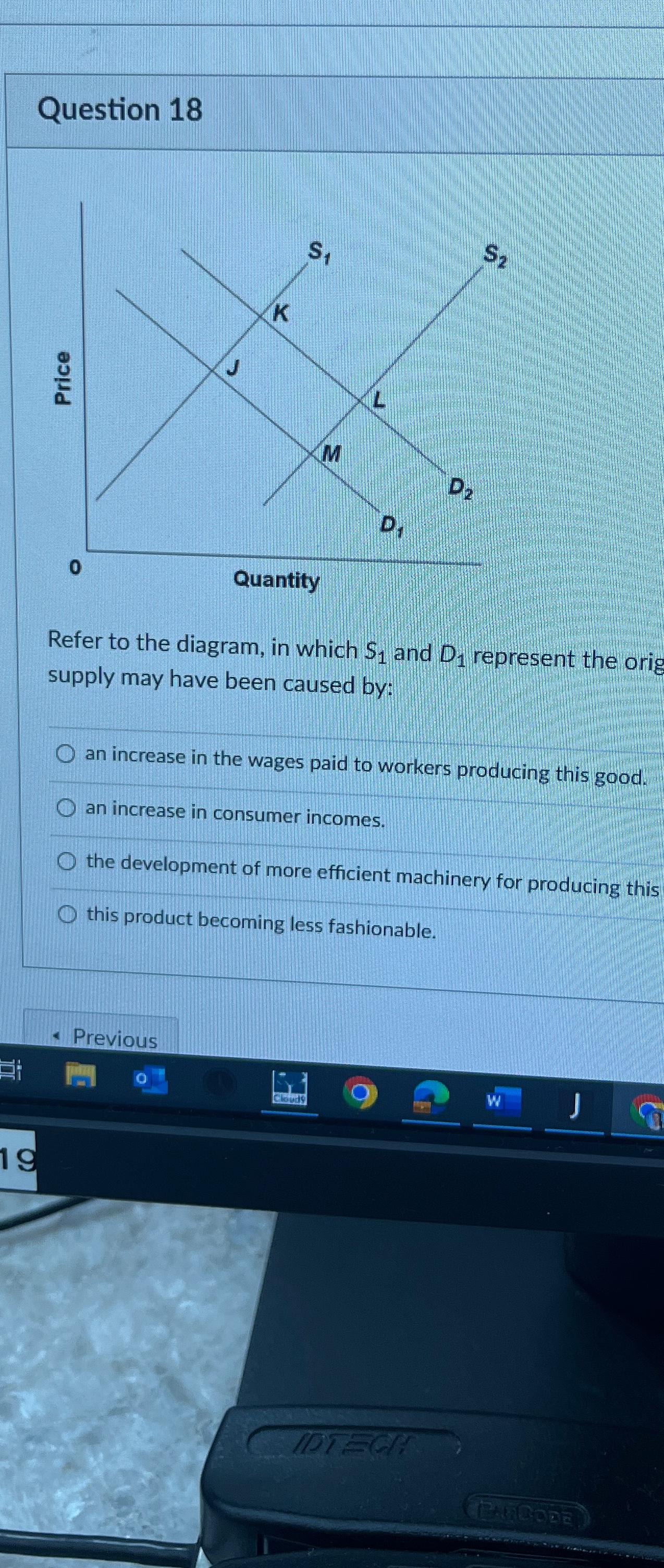 Solved Question 18Refer to the diagram, in which S1 ﻿and D1 | Chegg.com