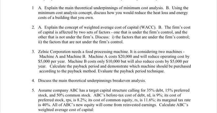 Solved 1 A. Explain the main theoretical underpinnings of | Chegg.com
