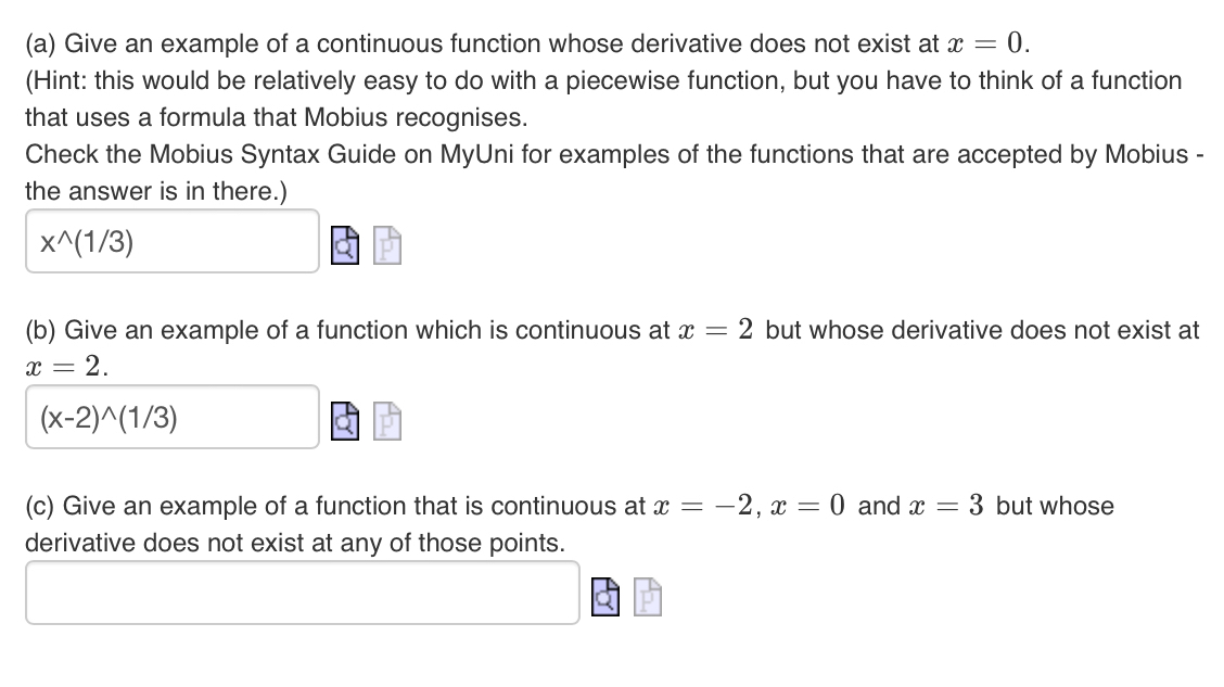 Solved (a) ﻿Give an example of a continuous function whose | Chegg.com