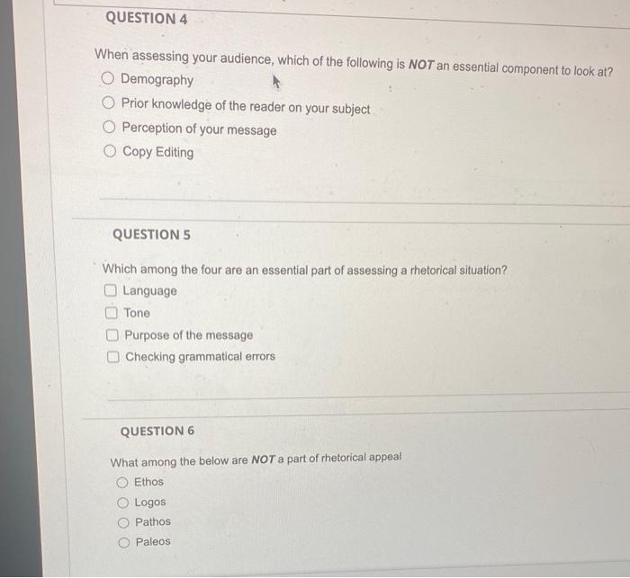 When assessing your audience, which of the following | Chegg.com