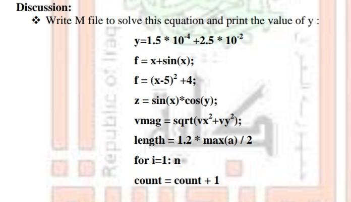 Discussion Write M File To Solve This Equation And 9714